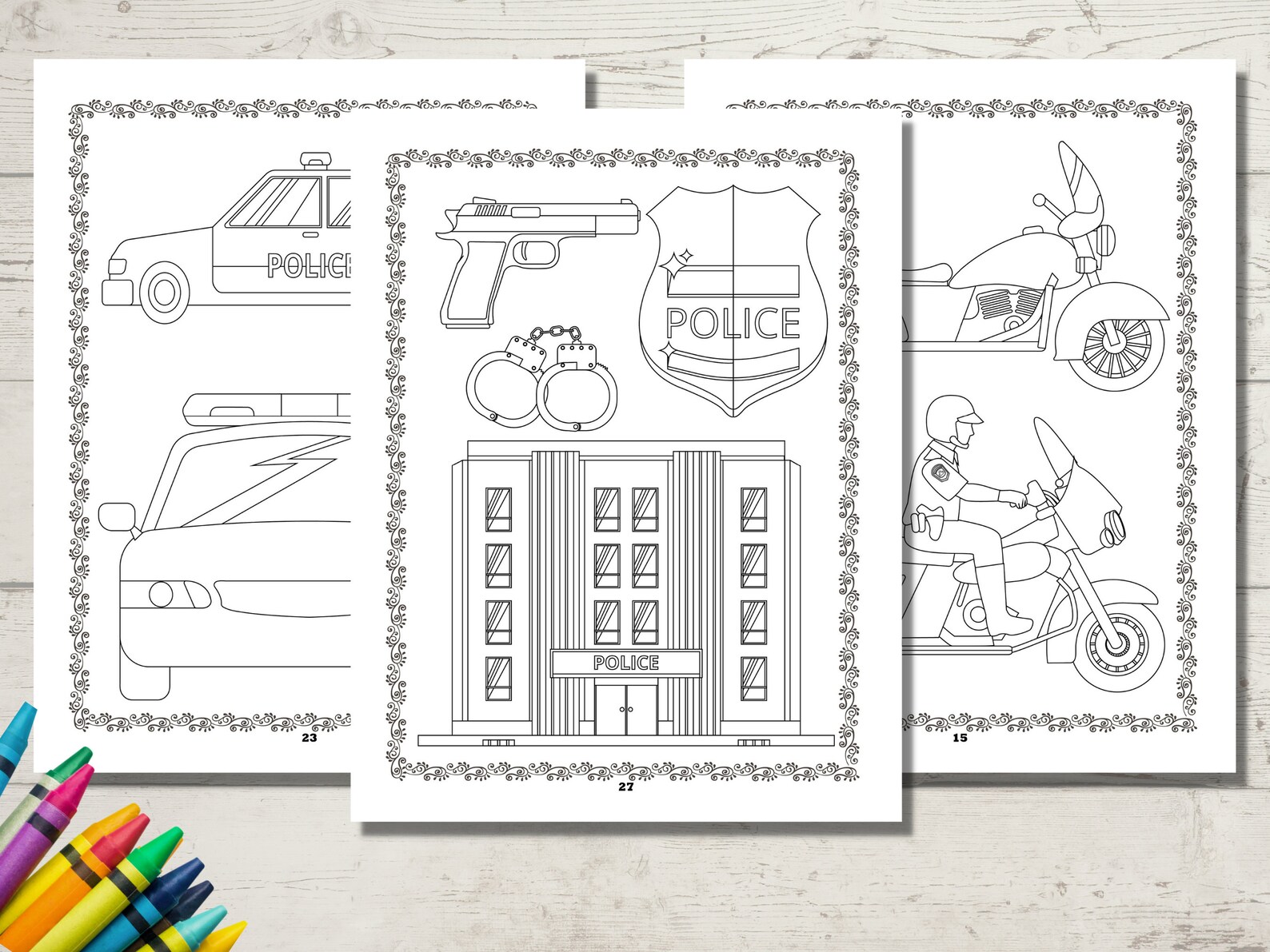 Police Coloring Book, Adult Coloring Book, Police Gifts, Custom ...