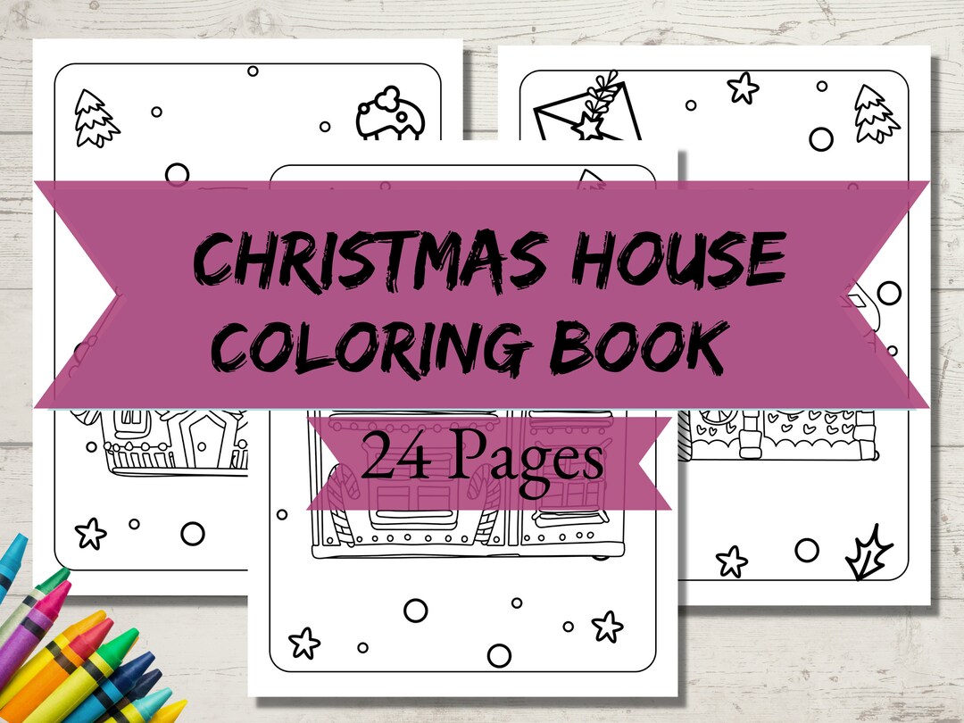 Christmas House Coloring Book Adult Coloring Book Christmas - Etsy