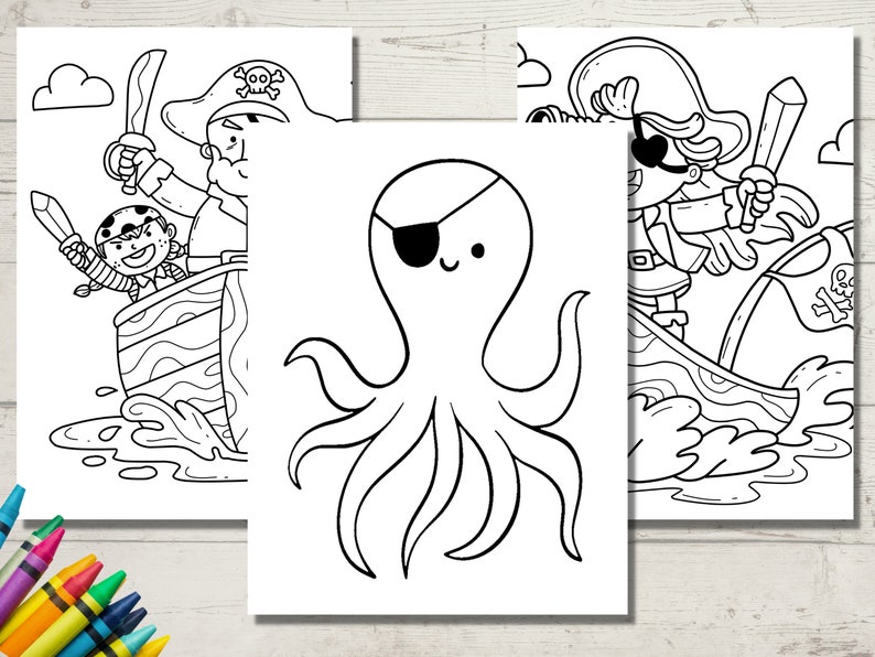 Pirates Coloring Book Adult Coloring Book Pirates Gifts - Etsy