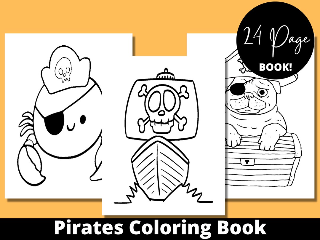 Pirates Coloring Book, Adult Coloring Book, Pirates Gifts, Custom ...