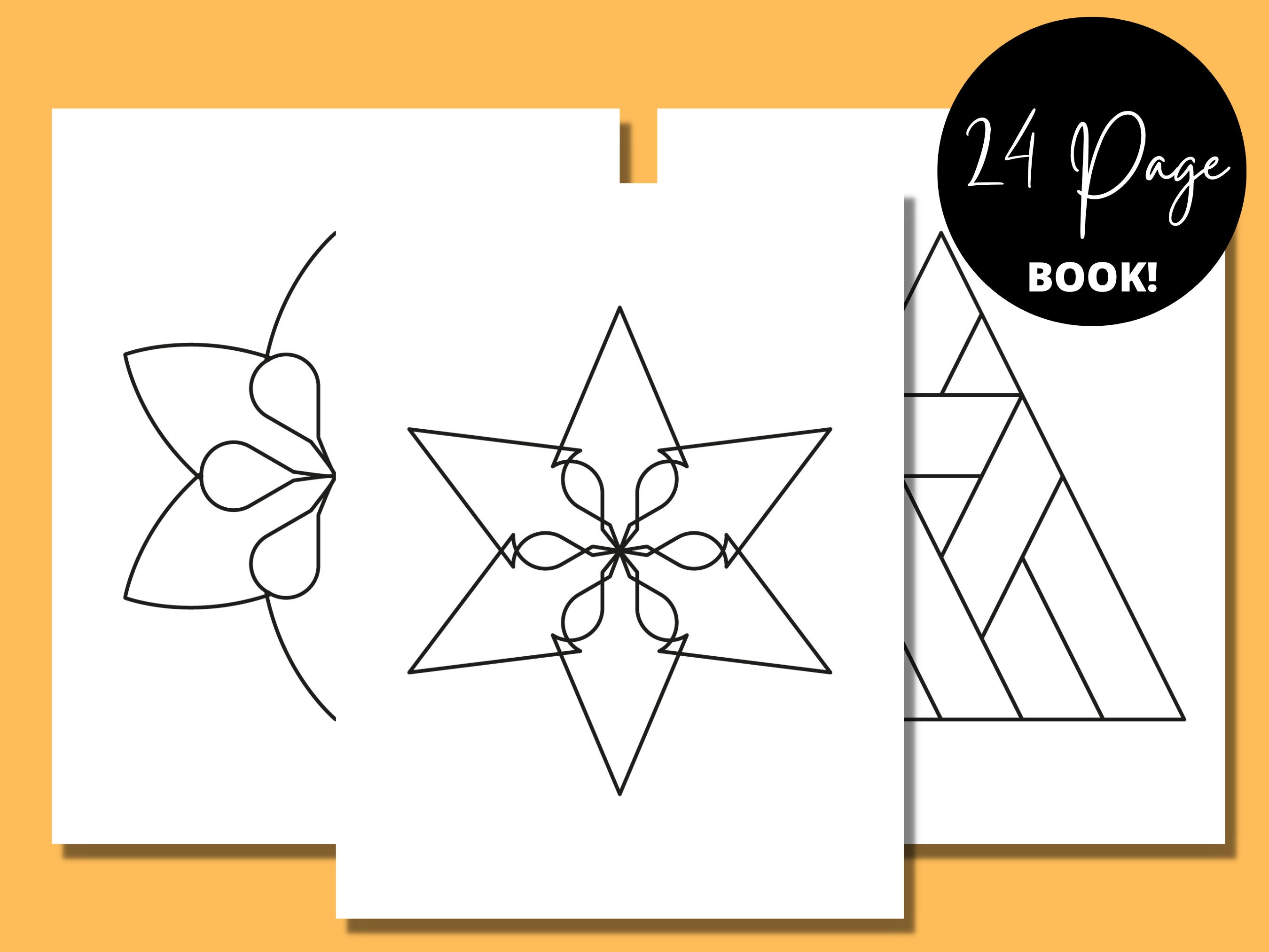 Geometric Shapes Coloring Book, Adult Coloring Book, Geometric Shapes ...