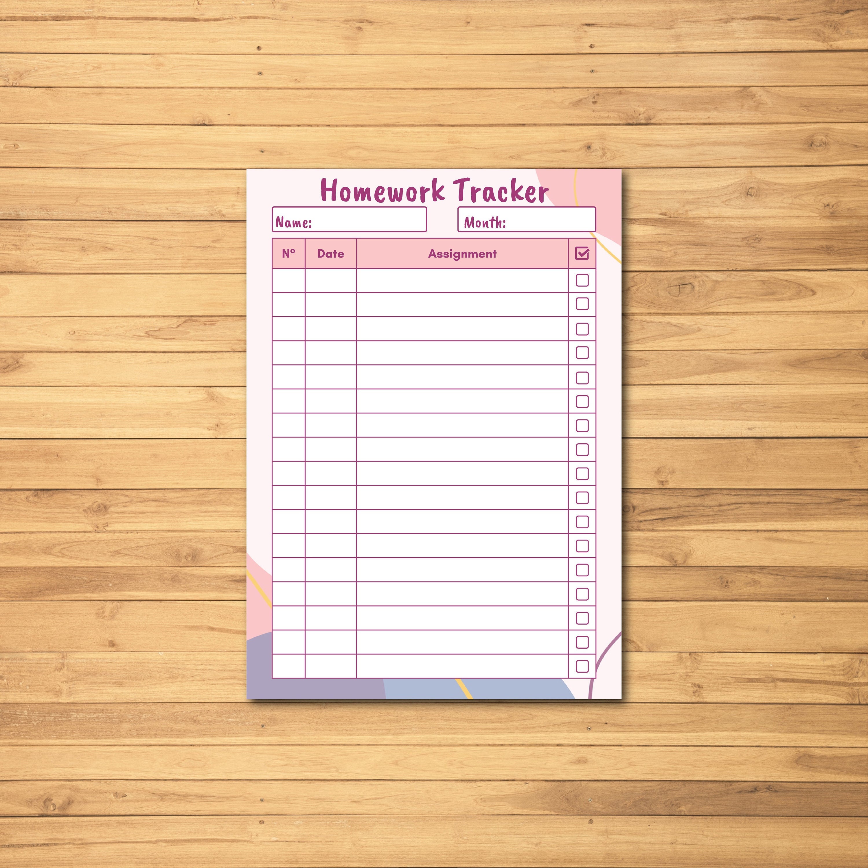 Homework Reminder Record Sheet, Digital Printable - Etsy