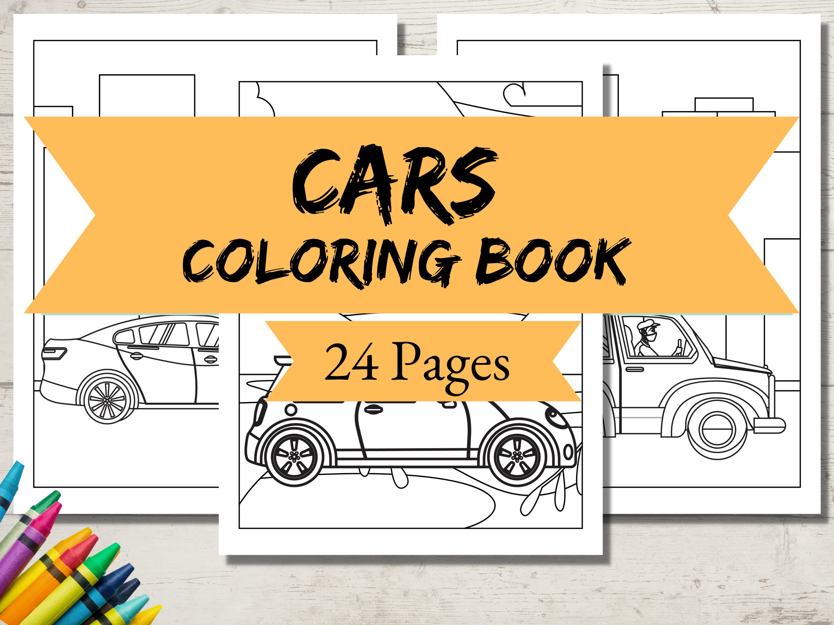 Cars Coloring Book, Adult Coloring Book, Cars Gifts, Custom Coloring ...