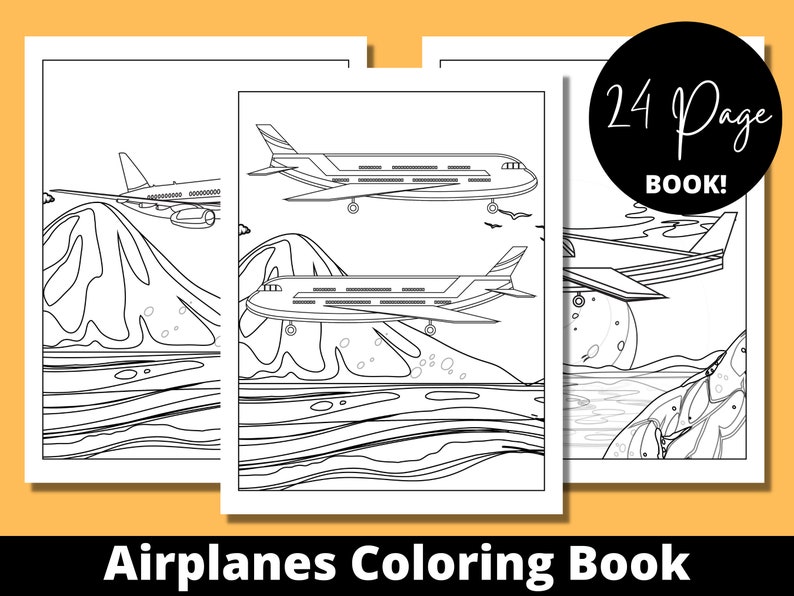 Airplanes Coloring Book Adult Coloring Book Airplanes Gifts - Etsy
