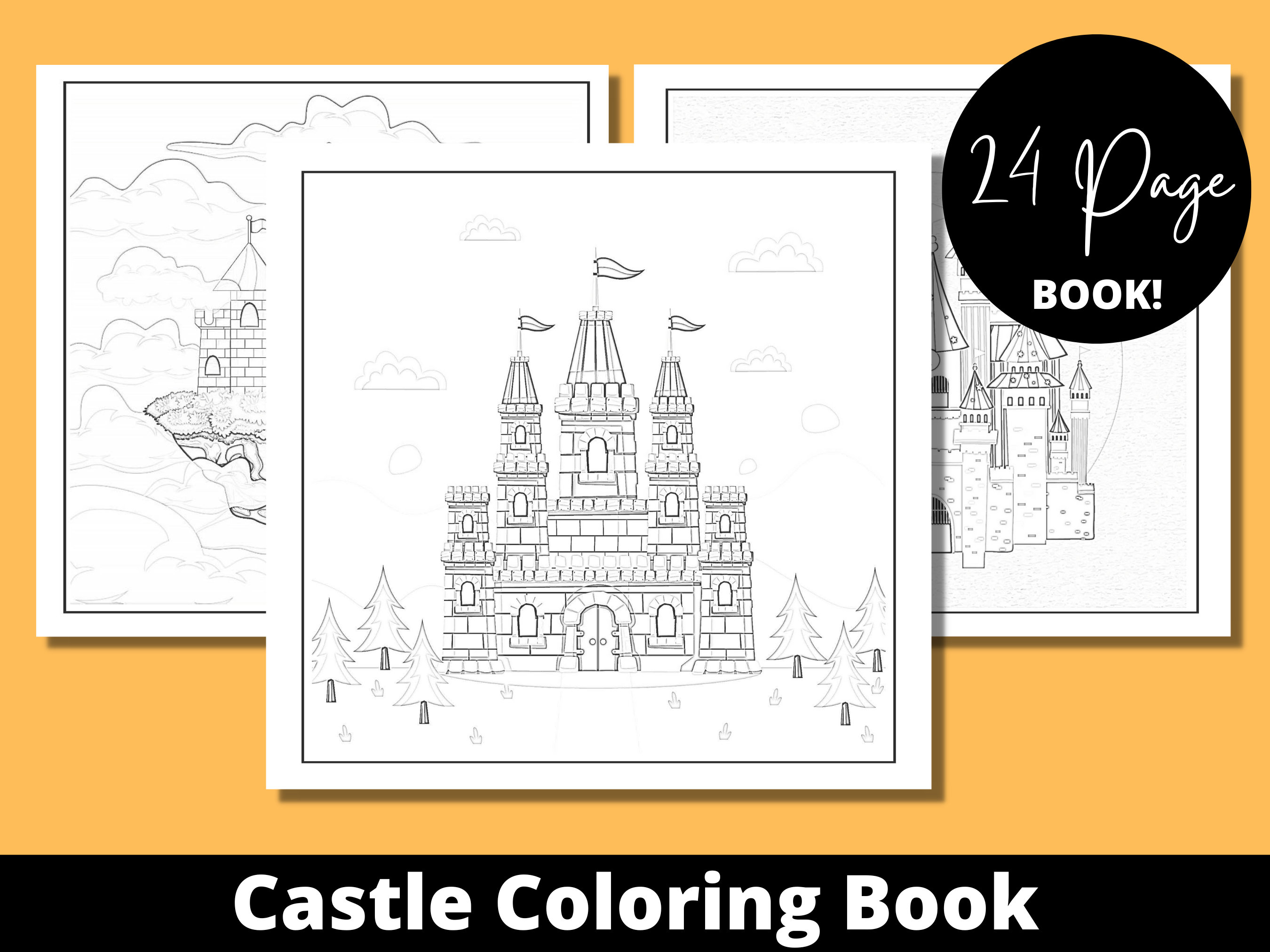 Castle Coloring Book Adult Coloring Book Castle Gifts - Etsy