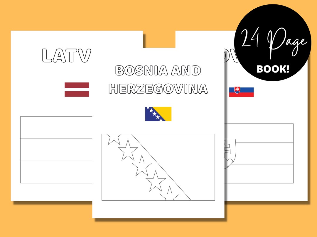 Flags Coloring Book, Adult Coloring Book, Flags Gifts, Custom Coloring ...