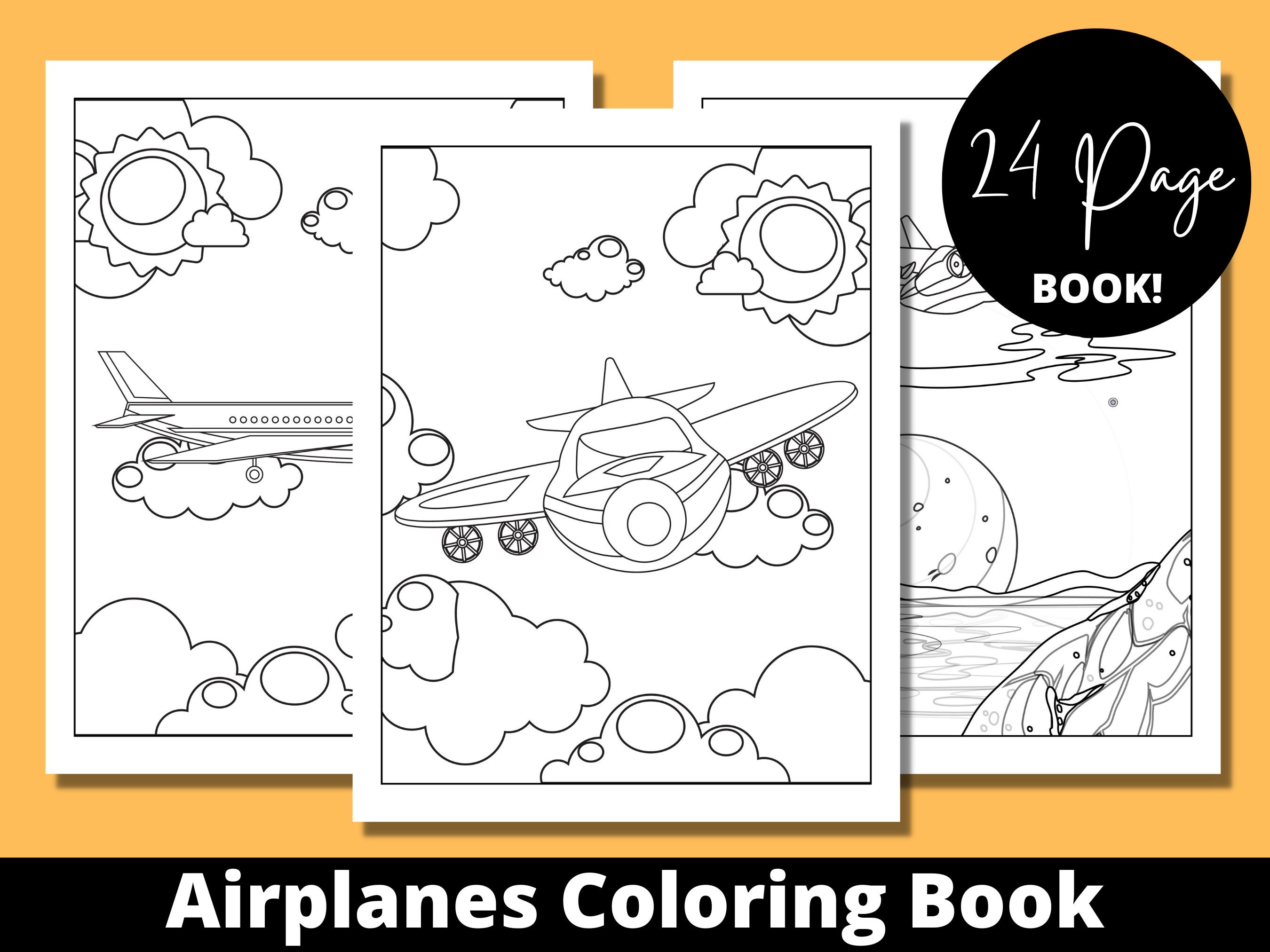 Airplanes Coloring Book Adult Coloring Book Airplanes Gifts - Etsy
