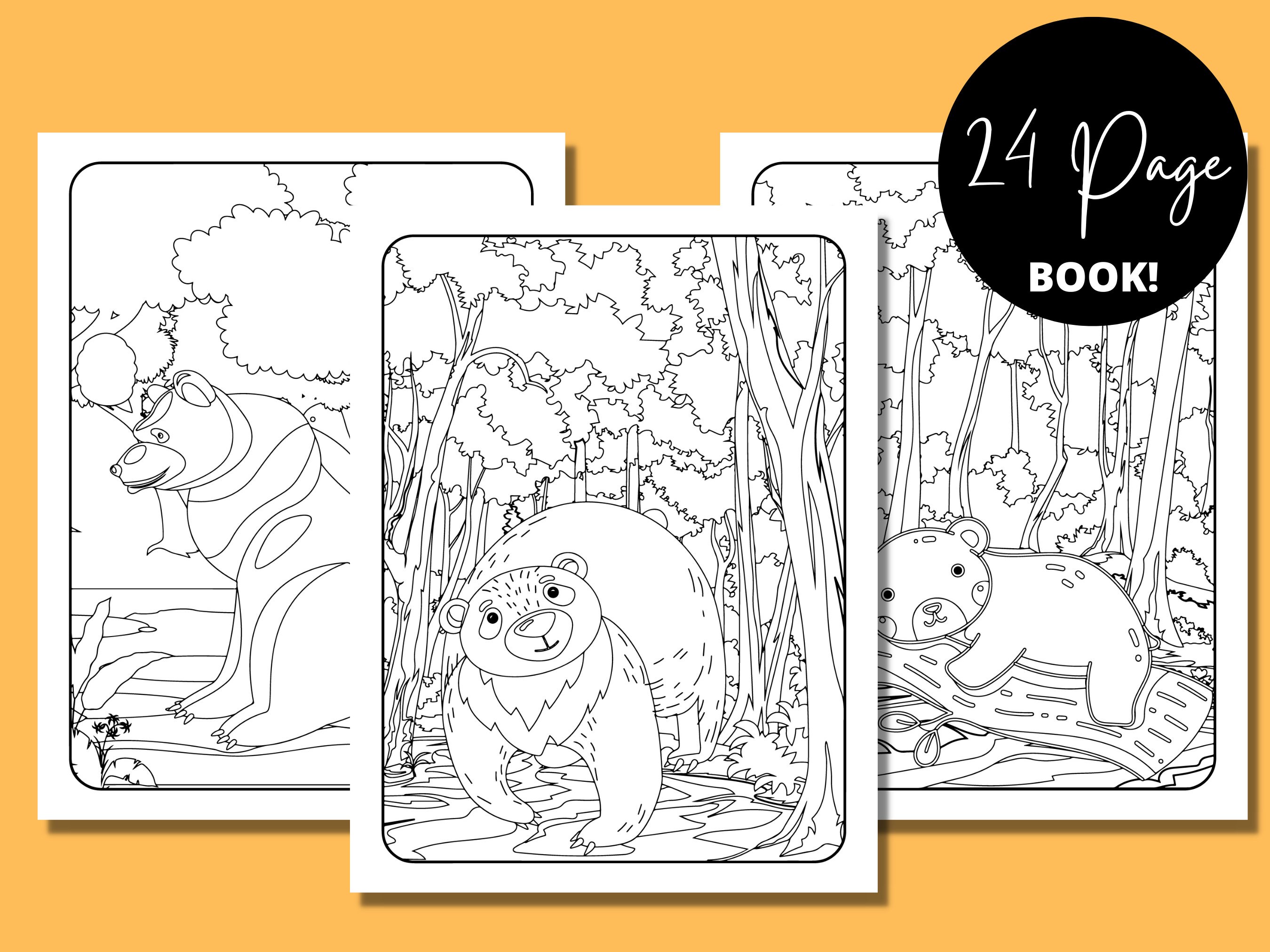 Bear Coloring Book Adult Coloring Book Bear Gifts Custom - Etsy