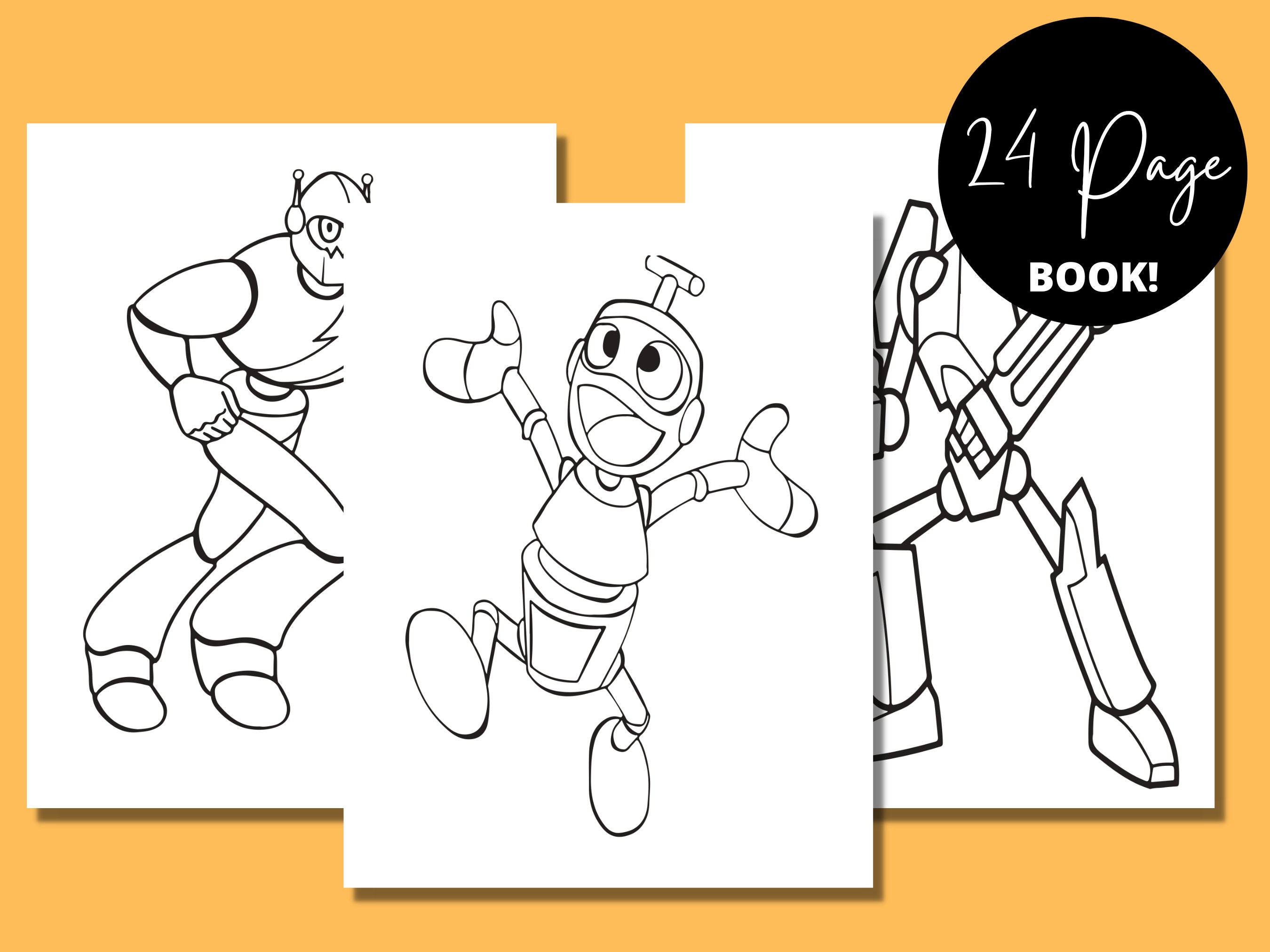 Robots Coloring Book, Adult Coloring Book, Robots Gifts, Custom ...