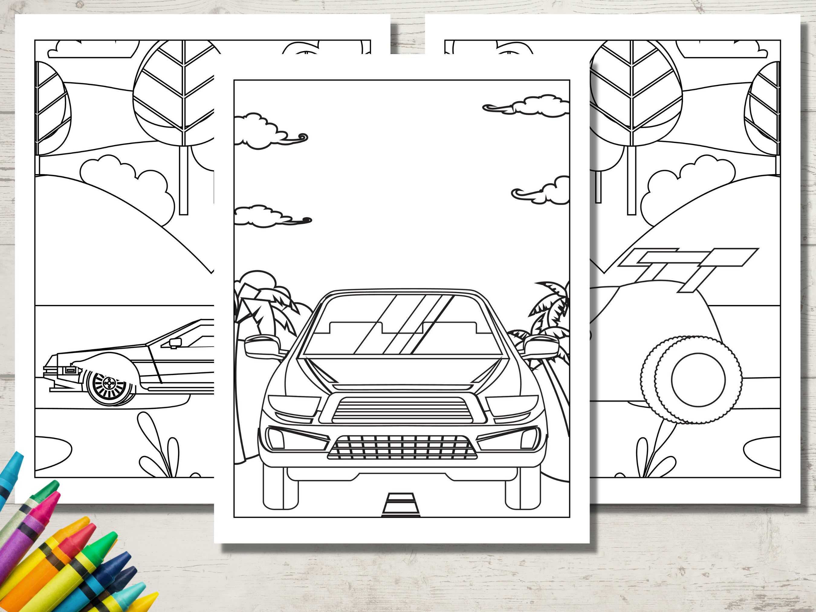 Cars Coloring Book, Adult Coloring Book, Cars Gifts, Custom Coloring ...