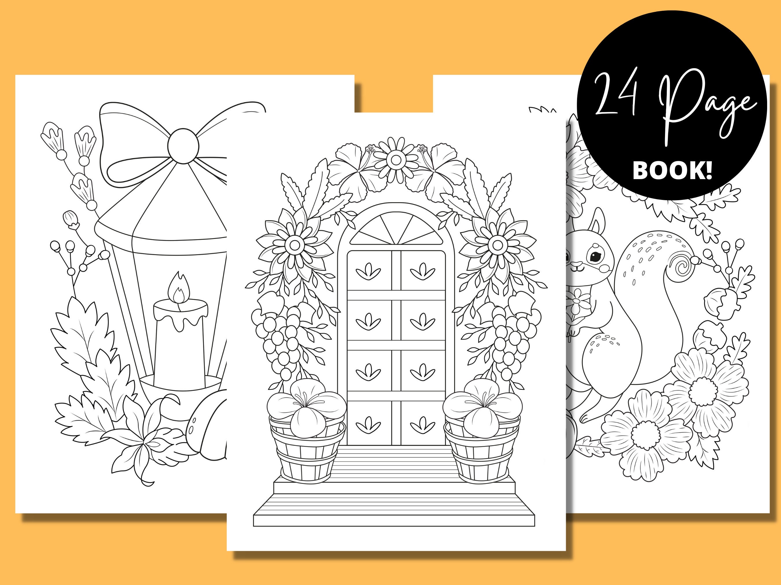 Autumn Coloring Book, Adult Coloring Book, Autumn Gifts, Custom ...