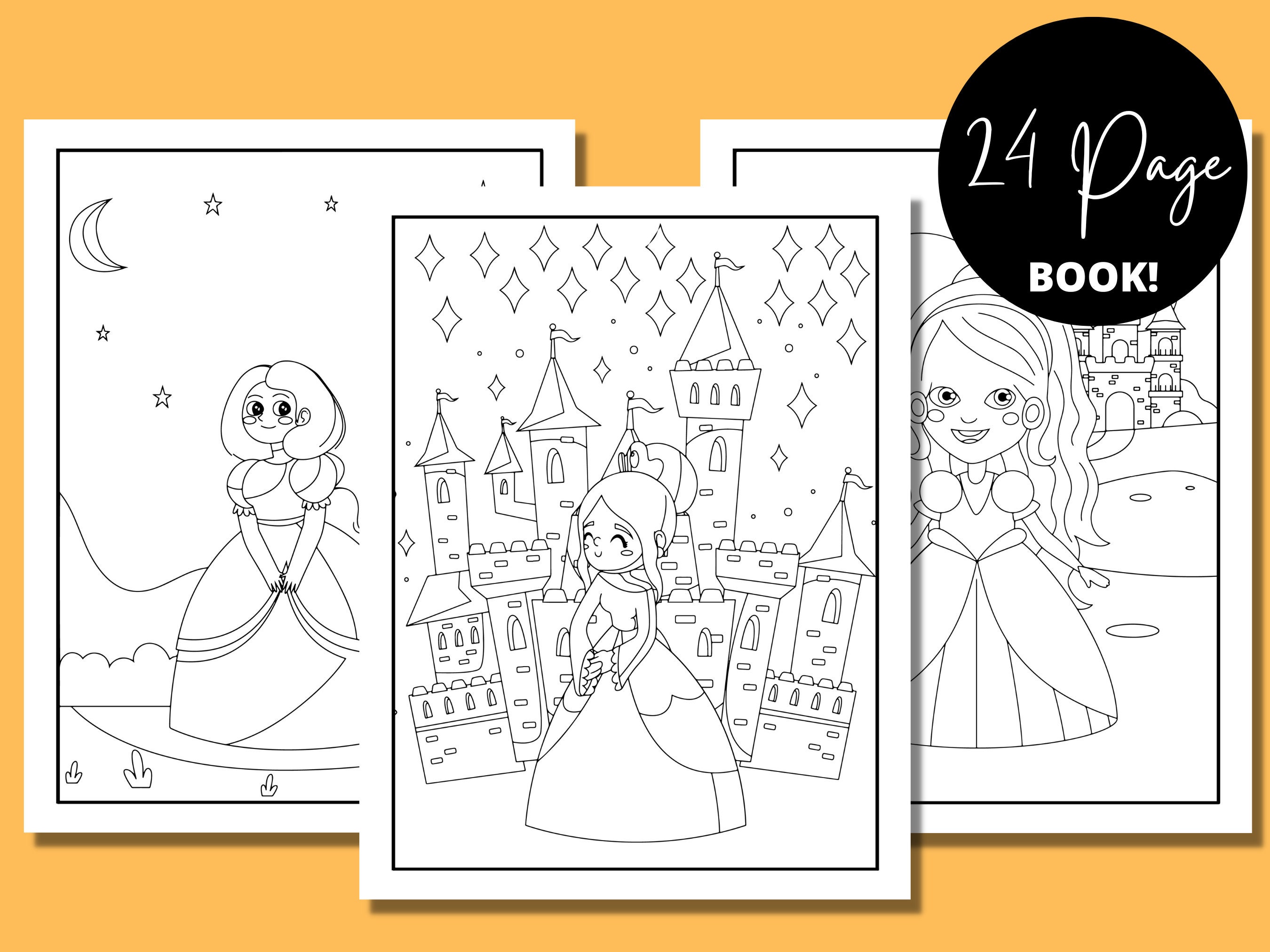 Princess Coloring Book Adult Coloring Book Princess Gifts - Etsy