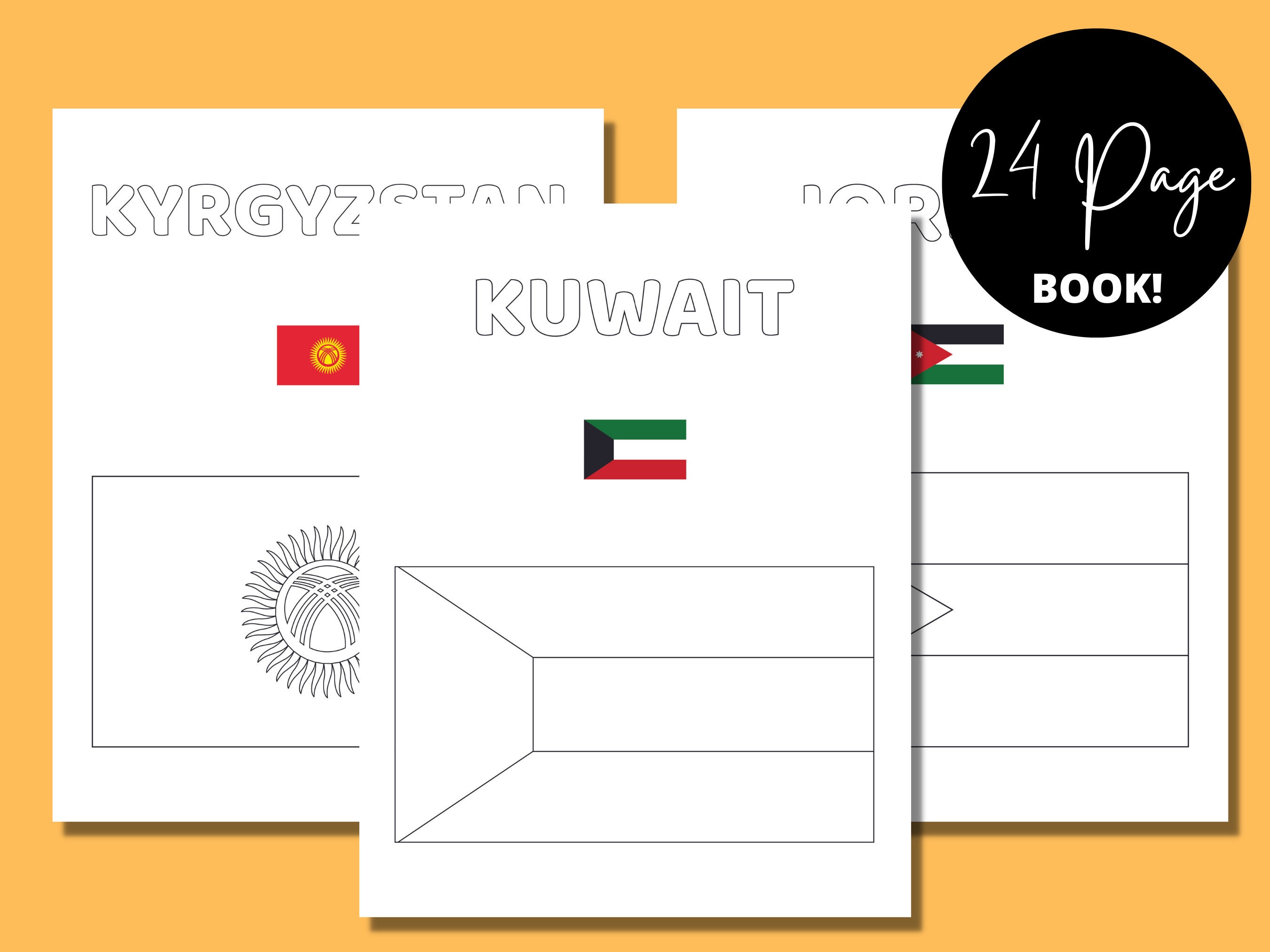 Flags Coloring Book, Adult Coloring Book, Flags Gifts, Custom Coloring ...