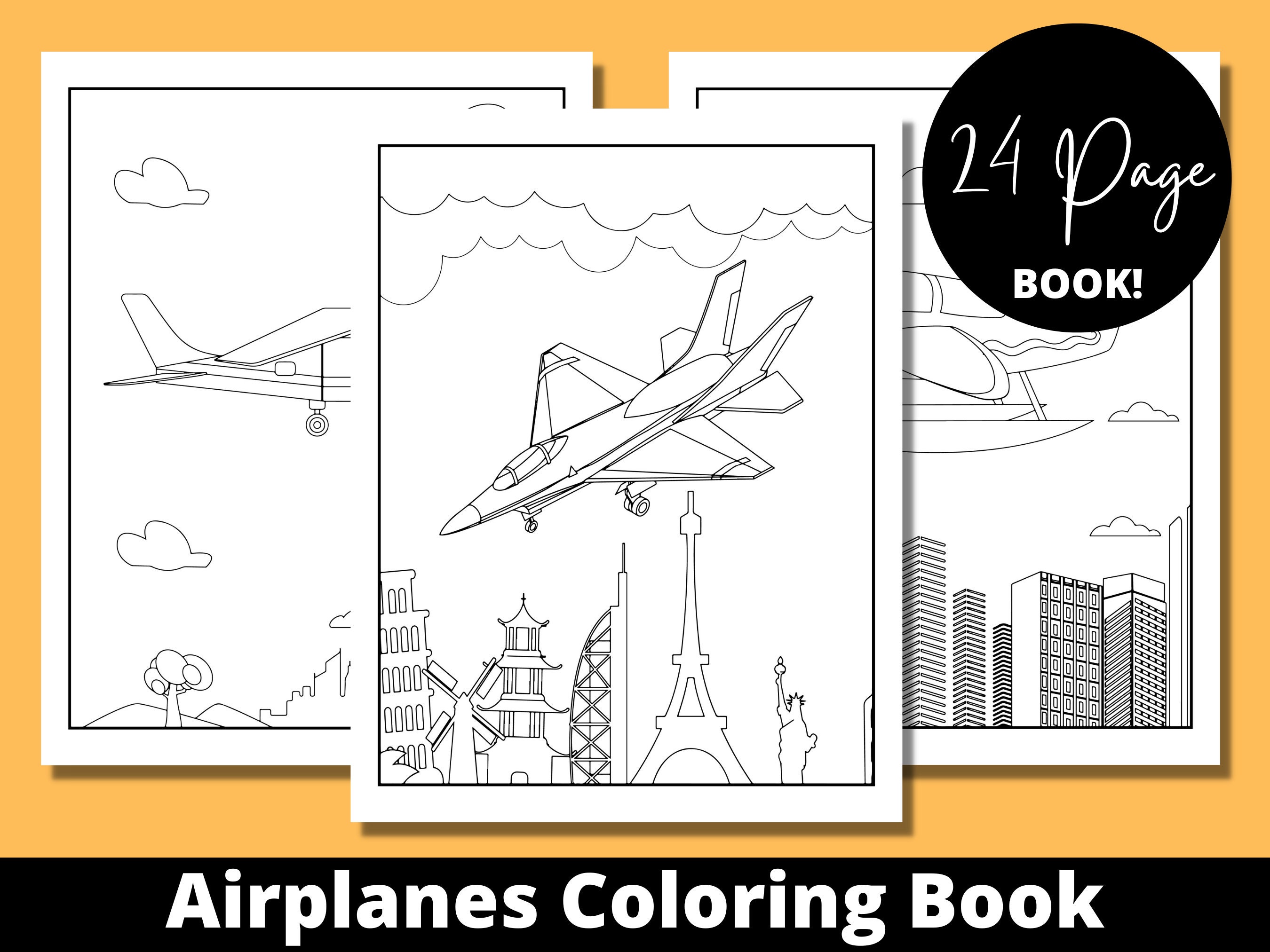 Airplanes Coloring Book Adult Coloring Book Airplanes Gifts - Etsy