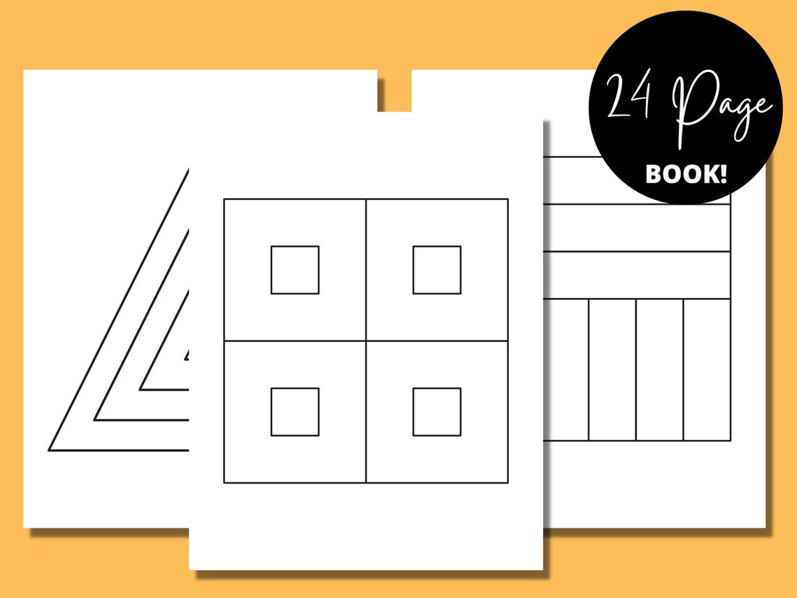 Geometric Shapes Coloring Book, Adult Coloring Book, Geometric Shapes ...