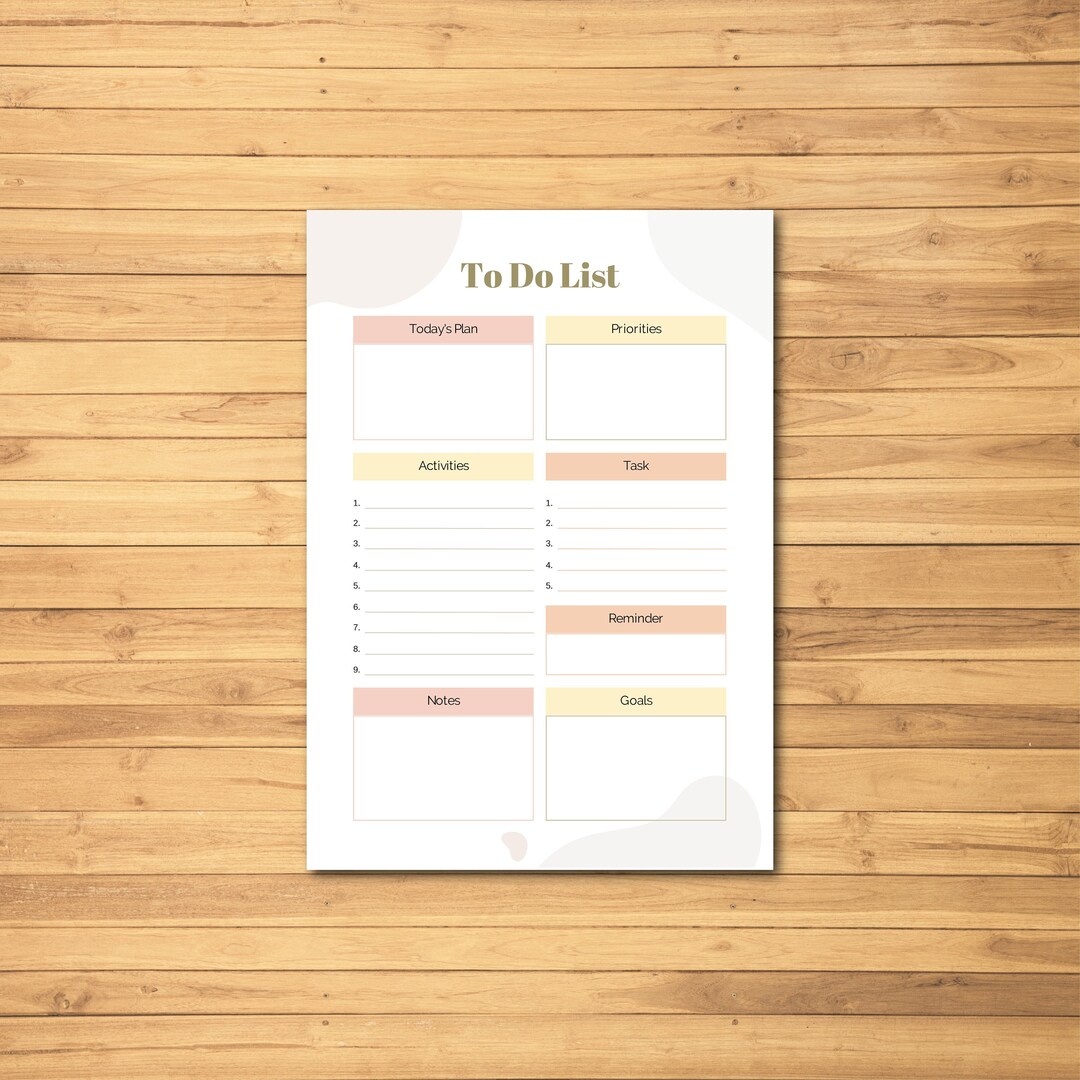 To Do List Digital Printable - Etsy