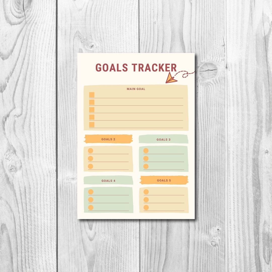 Elegant Goals Tracker Sheet, Digital Printable - Etsy