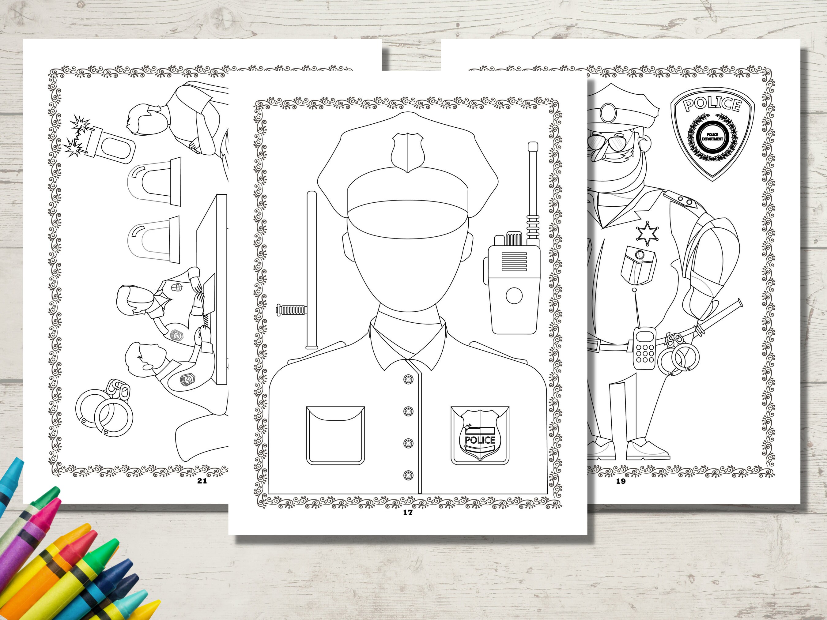 Police Coloring Book, Adult Coloring Book, Police Gifts, Custom ...