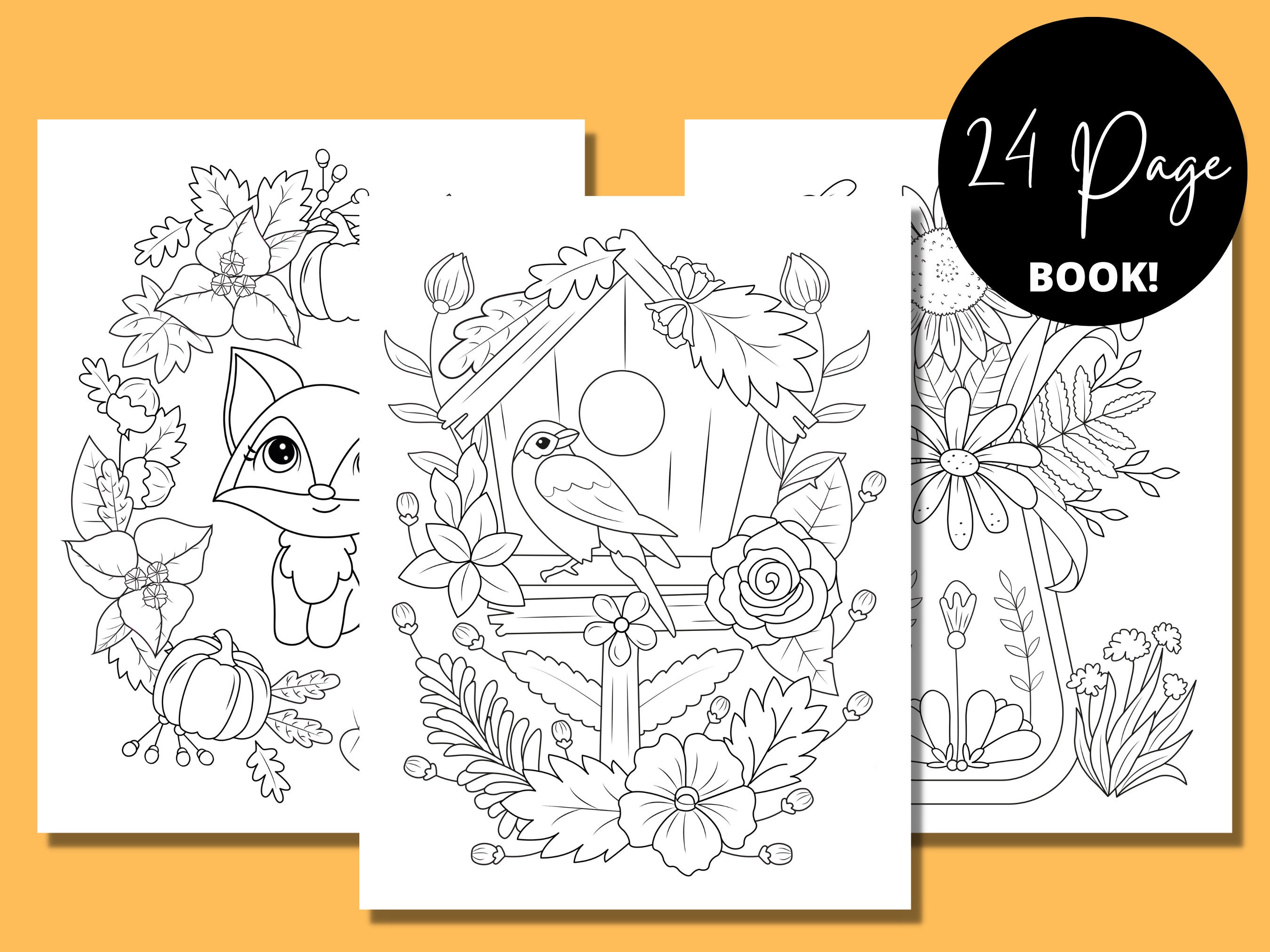 Autumn Coloring Book, Adult Coloring Book, Autumn Gifts, Custom ...