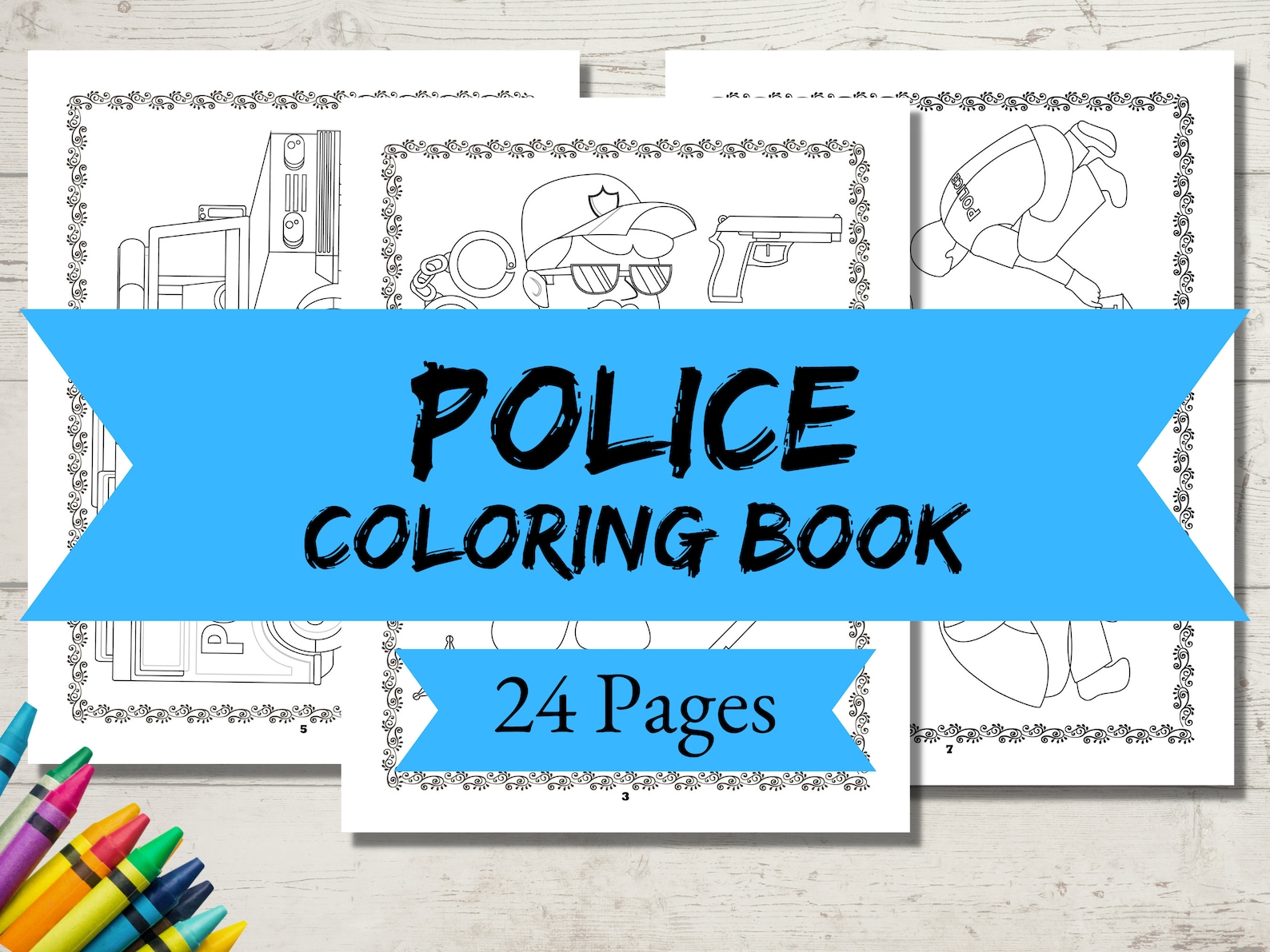 Police Coloring Book, Adult Coloring Book, Police Gifts, Custom ...