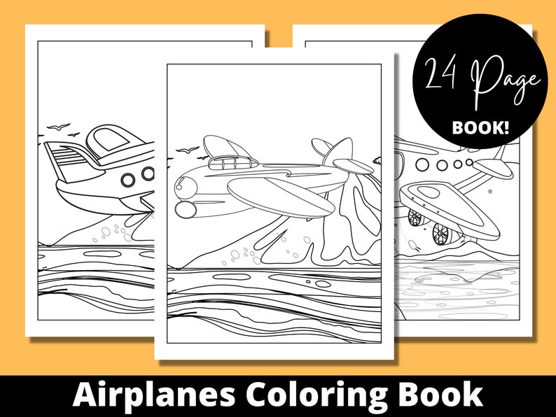 Airplanes Coloring Book Adult Coloring Book Airplanes Gifts - Etsy