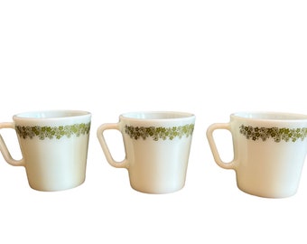 Pyrex Green Flowers - Etsy