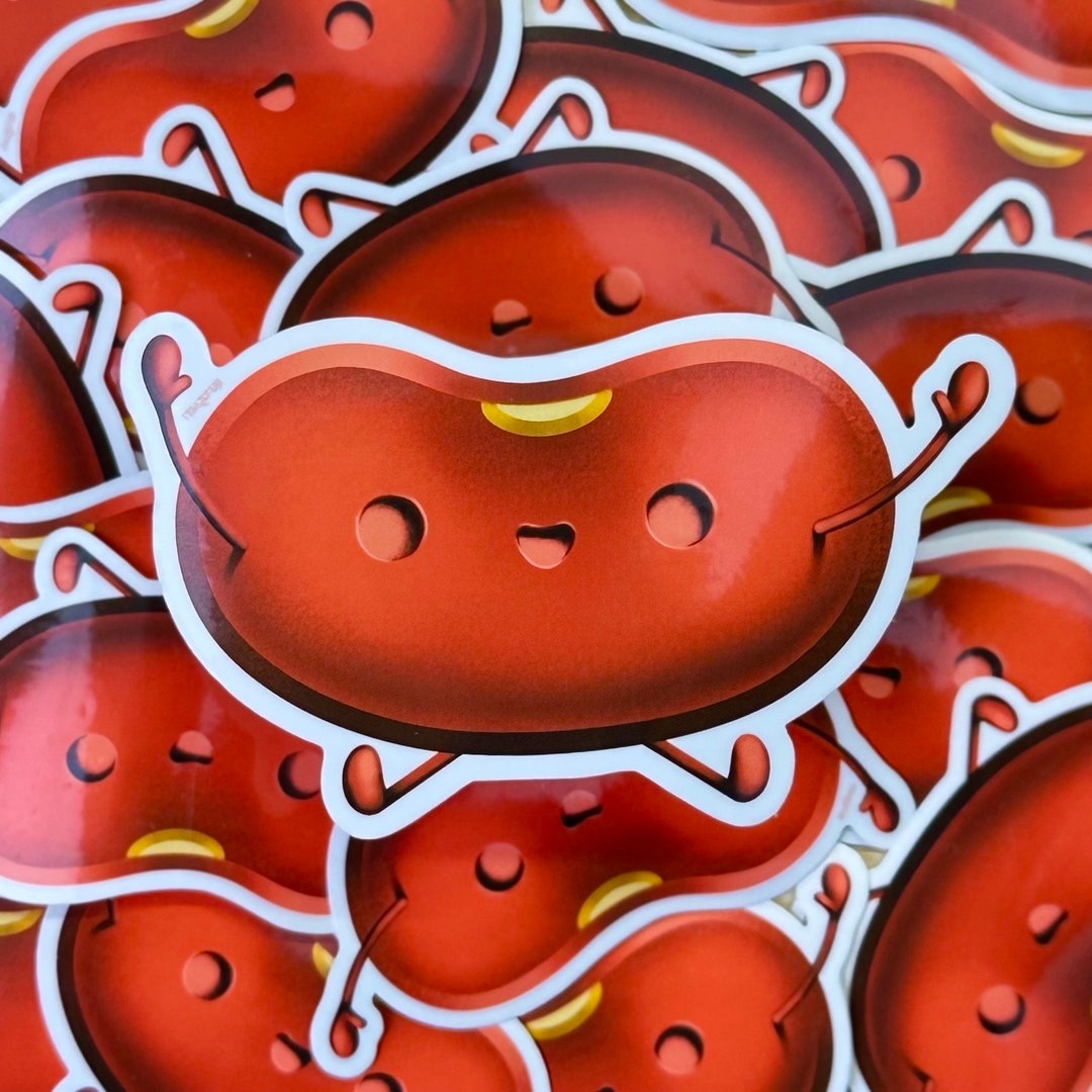 Red Bean Sticker || Water Resistant || Adorable, Cute, Funny, Food ...