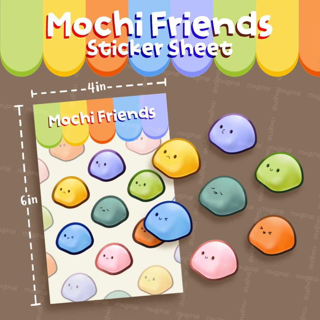 Cute Printable Mochi Friends Sticker Sheet, Clip Art / Commercial Use ...