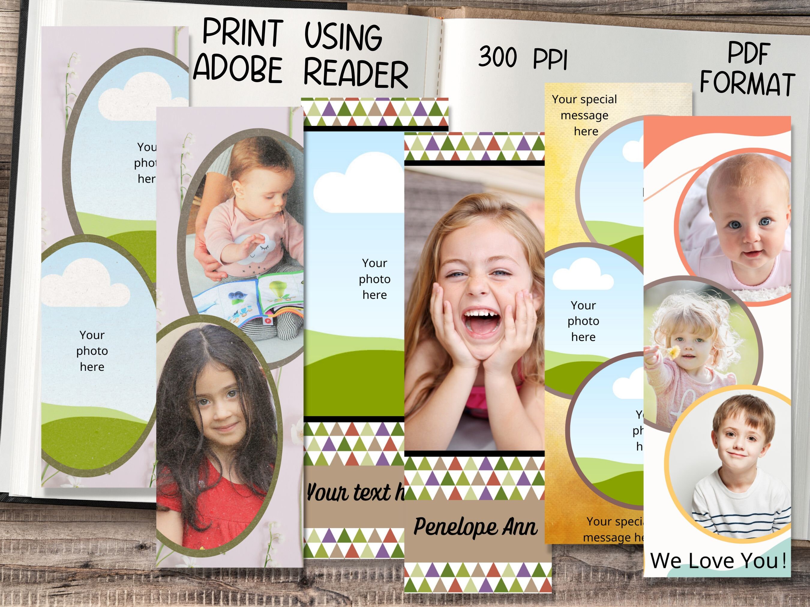 Photo Bookmark Template, DIY Printable Bookmark, Edit in Canva, Gift ...