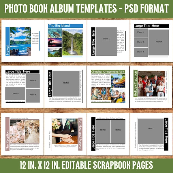 Scrapbook Template - Etsy