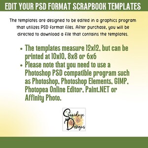 Photo Collage 12x12 Scrapbook Templates PSD Bundle | Square Corner ...