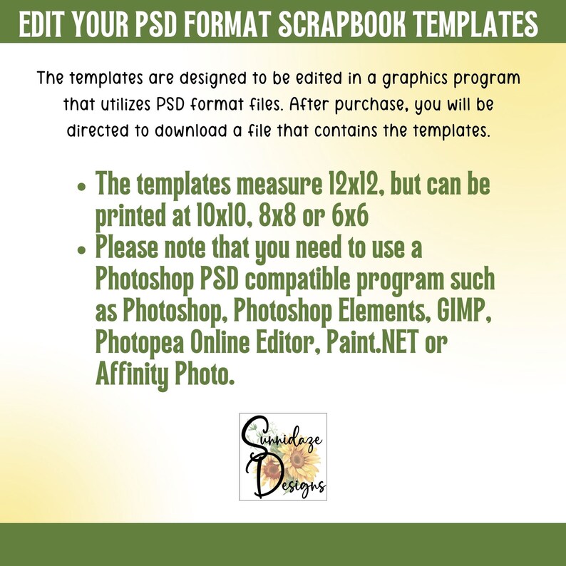 Photo Collage 12x12 Scrapbook Templates PSD Bundle Square Corner ...