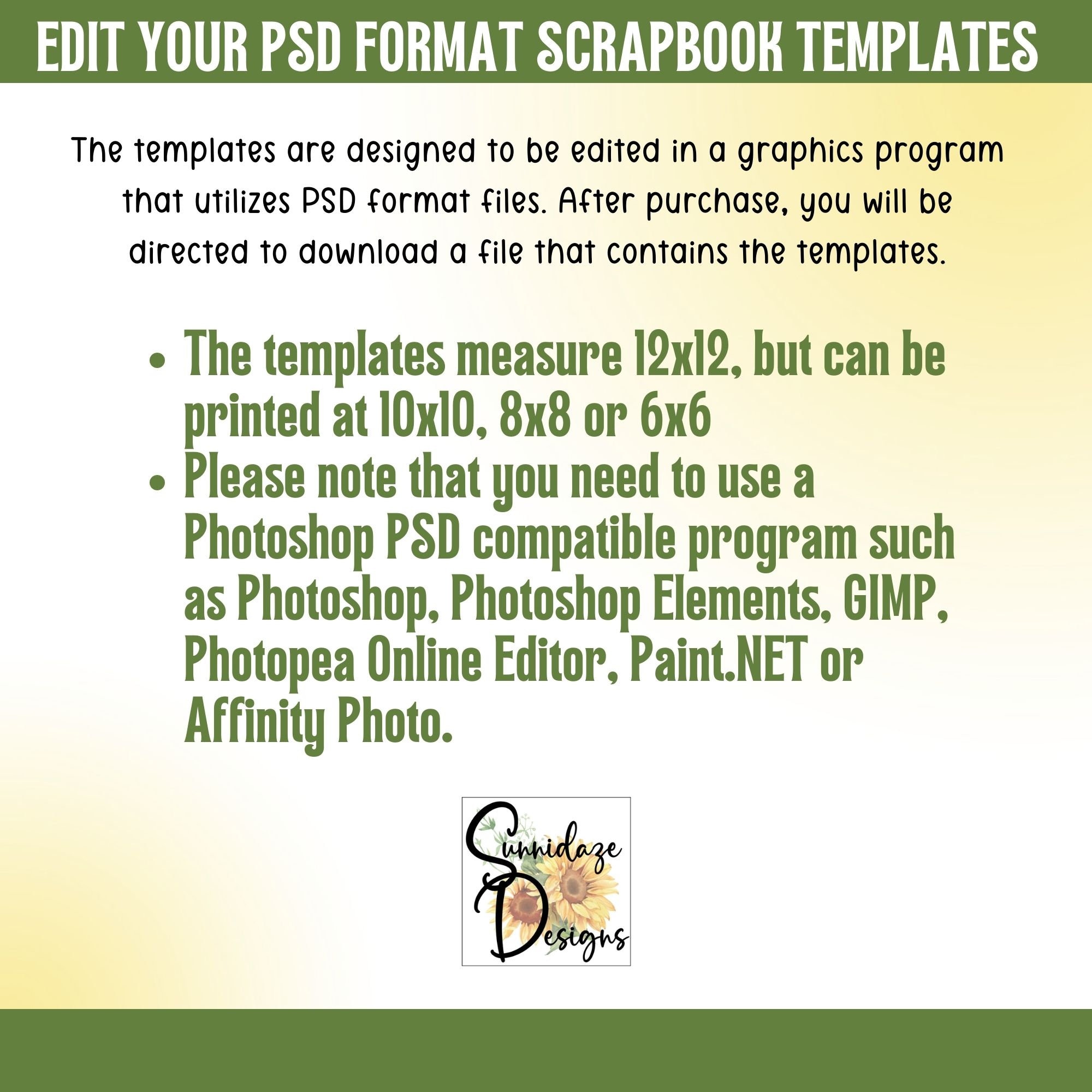 Photo Collage 12x12 Scrapbook Templates PSD Bundle Square Corner ...