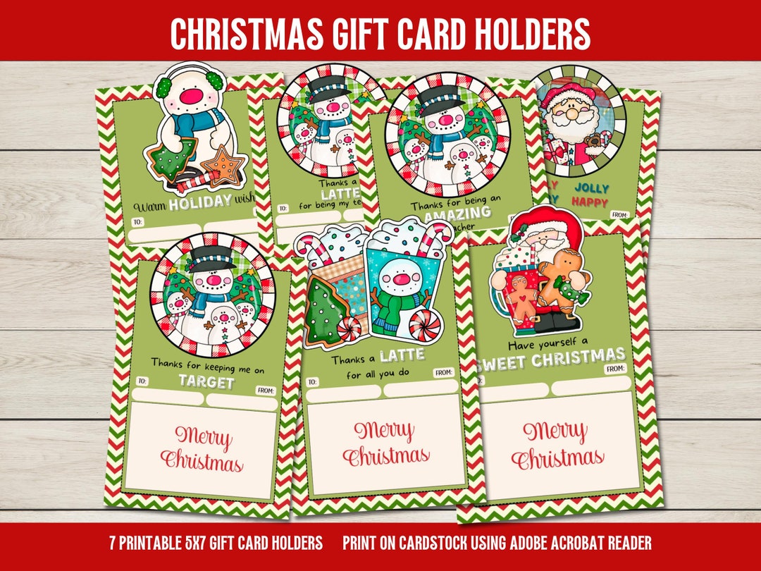 Christmas Gift Card Holder Printable PDF | Last Minute Holiday ...