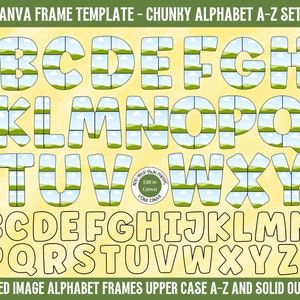 Canva Frame Divided Alphabet Template A-Z | Upper Case Chunky Font ...