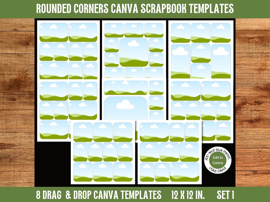 Rounded Corner Photo Templates Edit in Canva Set 1 Digital - Etsy