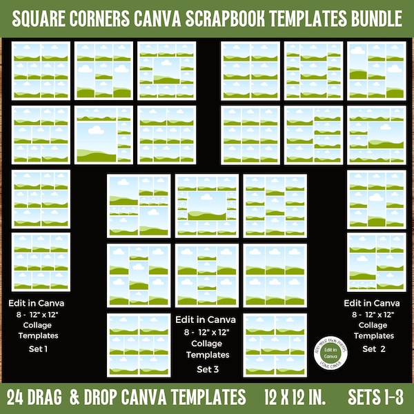 Scrapbook Templates 12x12 - Etsy