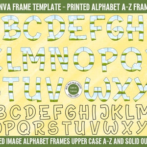 Canva Frame Alphabet Collage Template: Upper & Lower Case Fillable ...