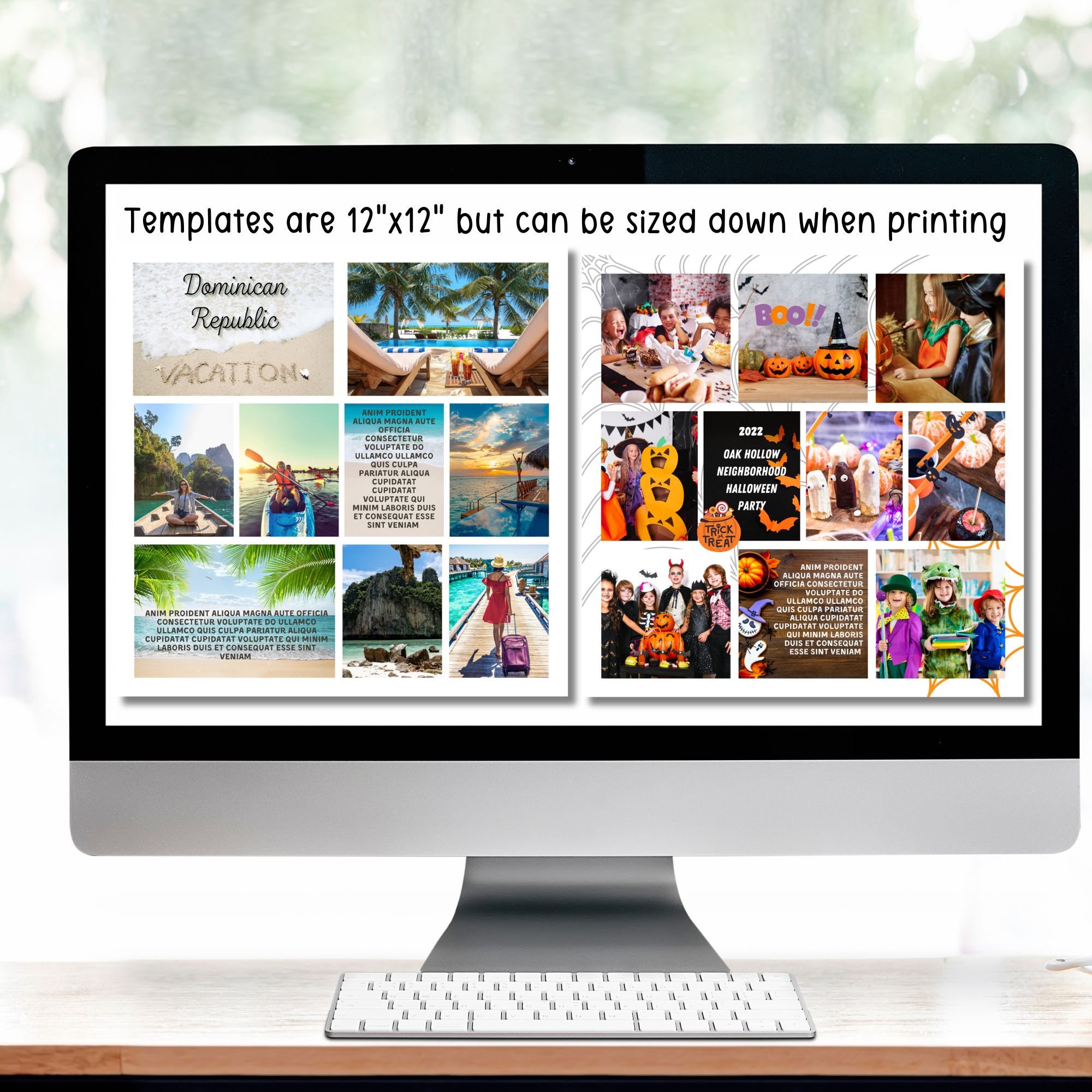 Photo Collage 12x12 Scrapbook Templates PSD Bundle Square Corner ...