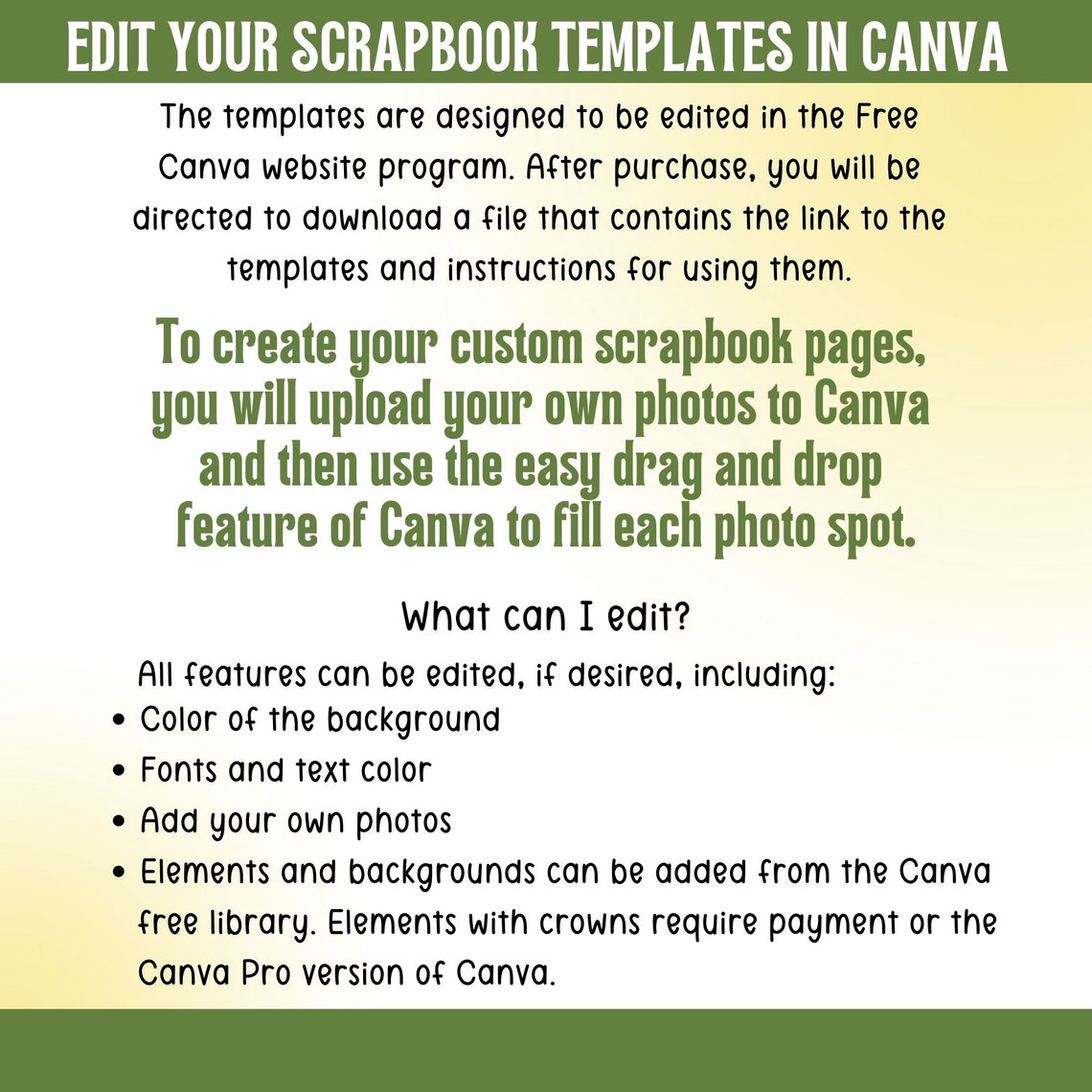 Photo Collage 6x8 Canva Scrapbook Templates Set 2 Square Corner Digital ...