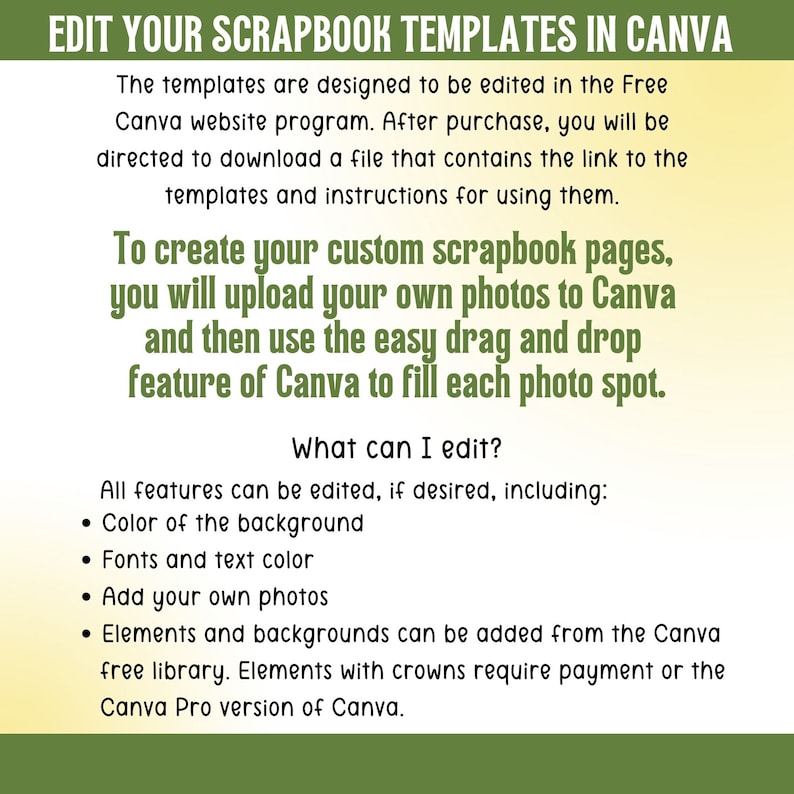 Photo Collage 6x8 Canva Scrapbook Templates Set 2 Square Corner Digital ...