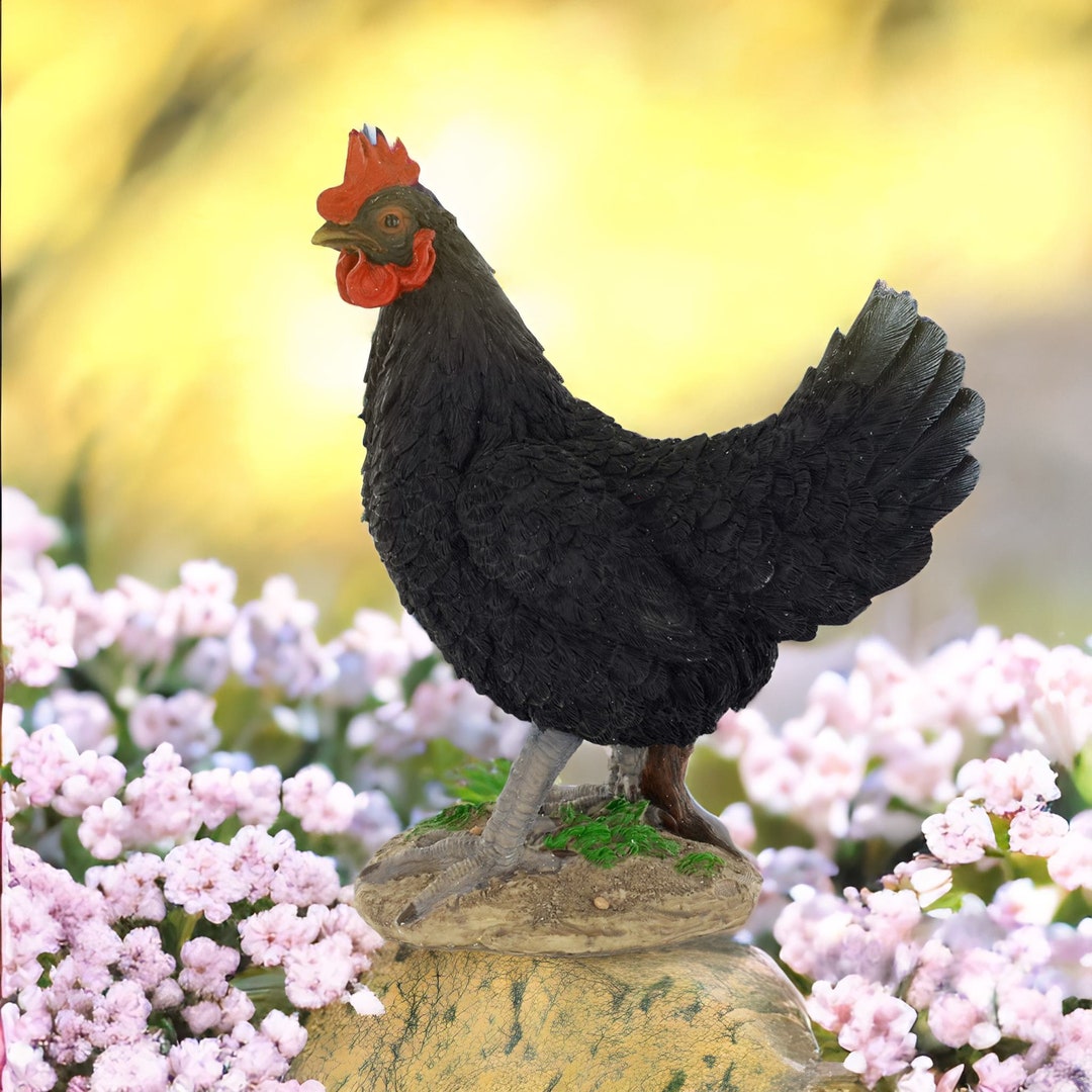 Large Black Standing Cockeral Ornament Figurine Garden Decor Birthday ...
