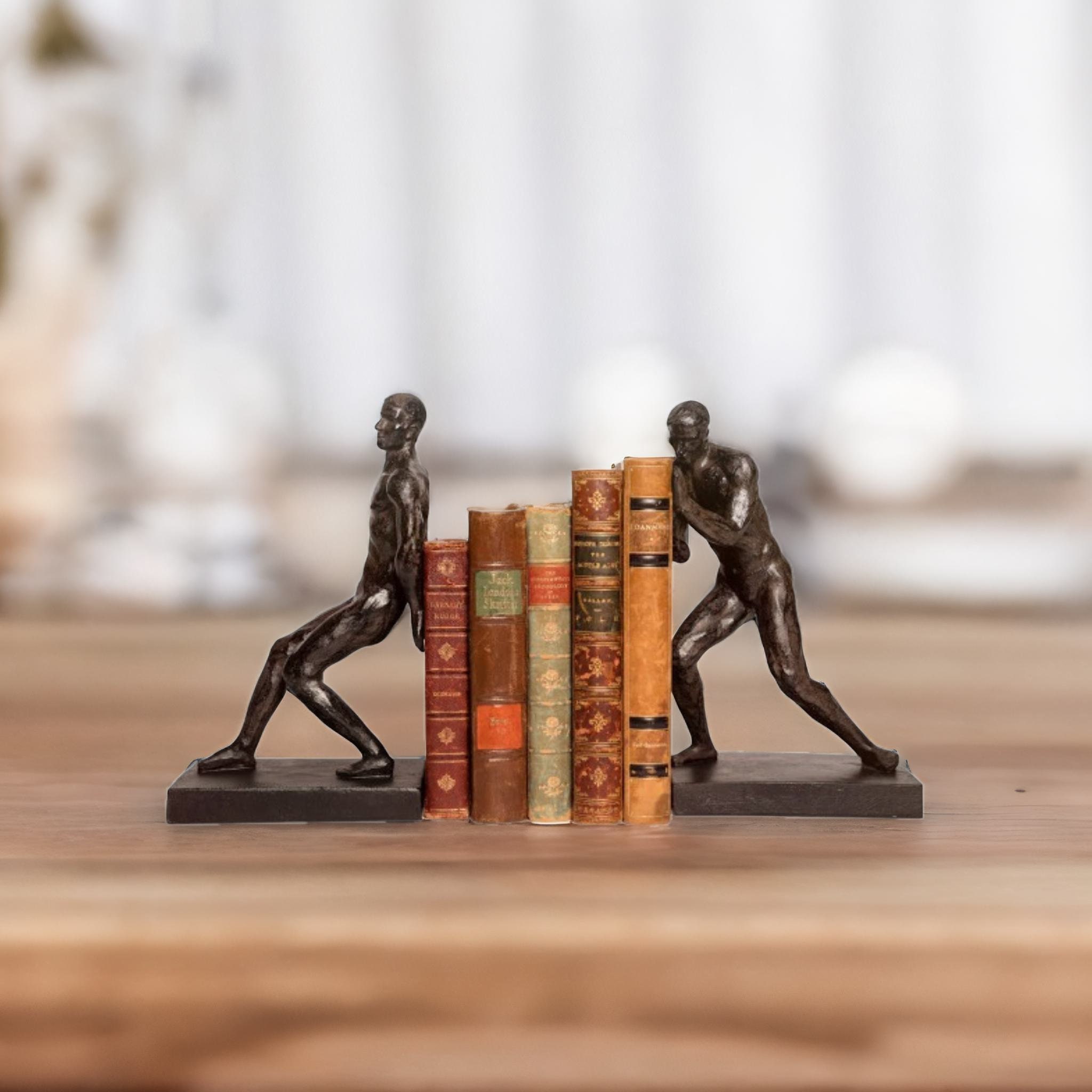 Bronze Strong Men Bookends Shelf Decor Anniversary Gift - Etsy