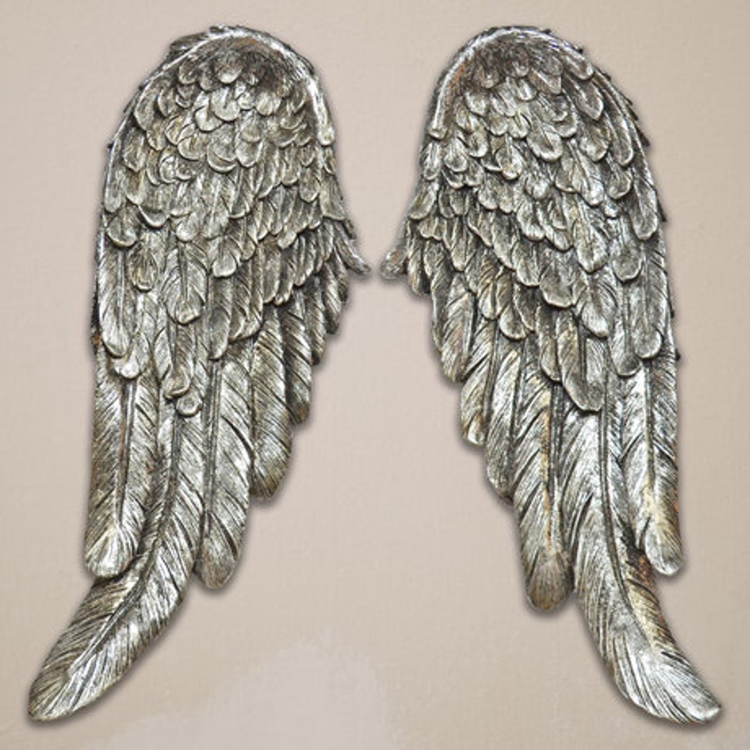Silver Angel Wings Wall Plaque H46cm Home Decor Anniversary - Etsy