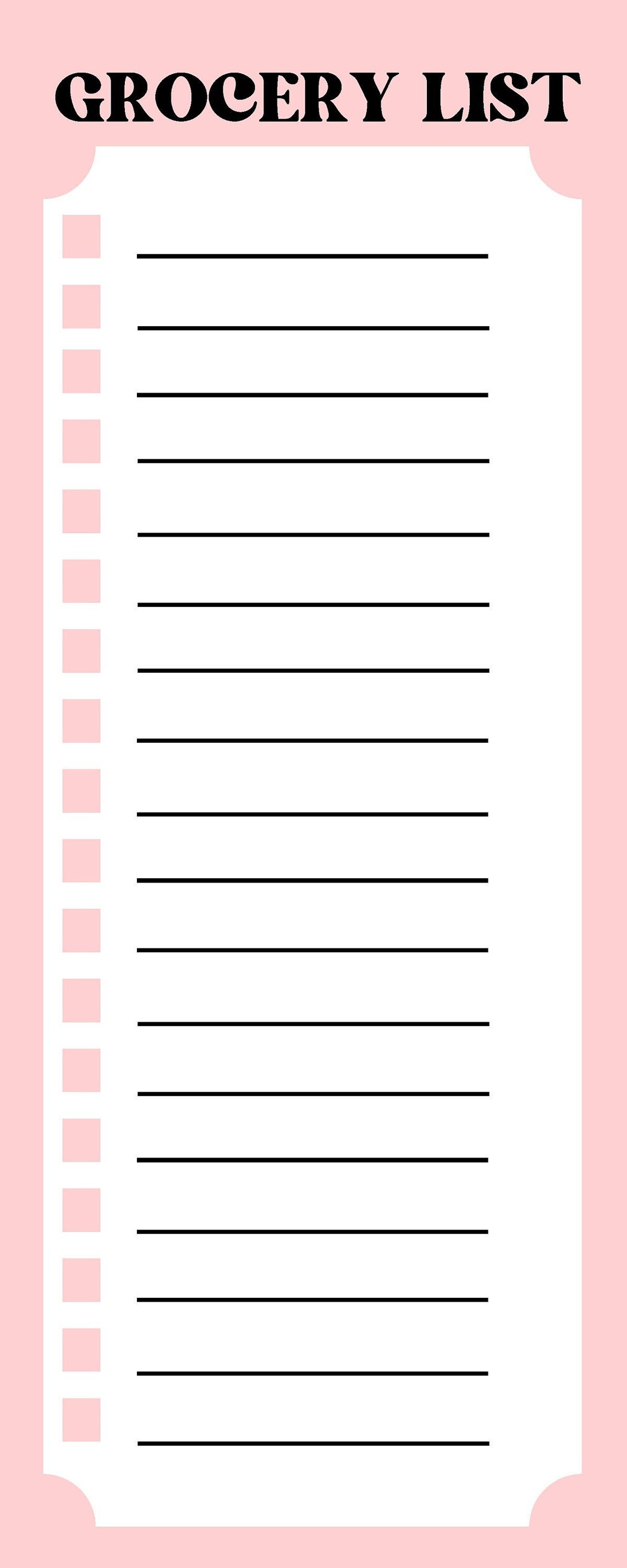 Pink Grocery List - Etsy
