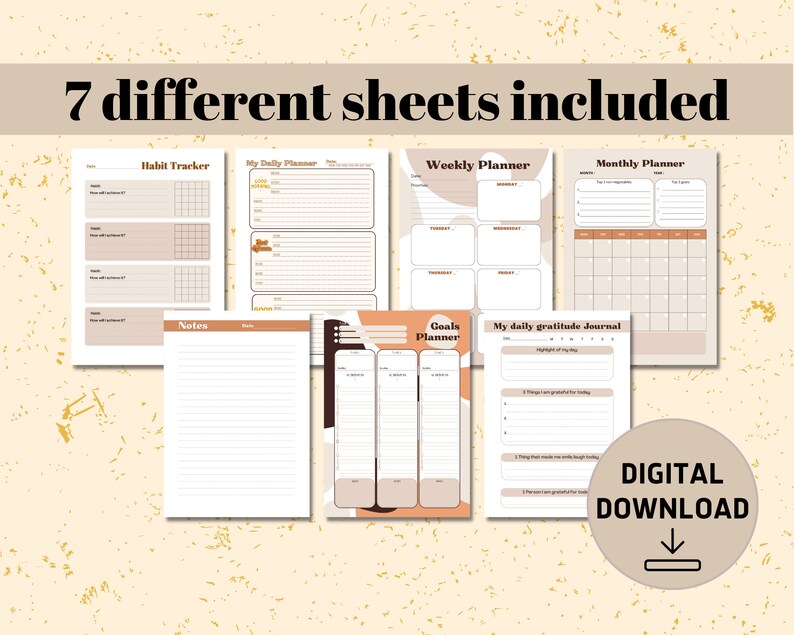 Planner Pack Bundle Daily Planner Weekly Planner Monthly Planner Goals ...