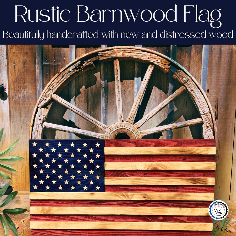 Rustic American Flag Wooden Patriotic Wall Art Decor Distressed ...