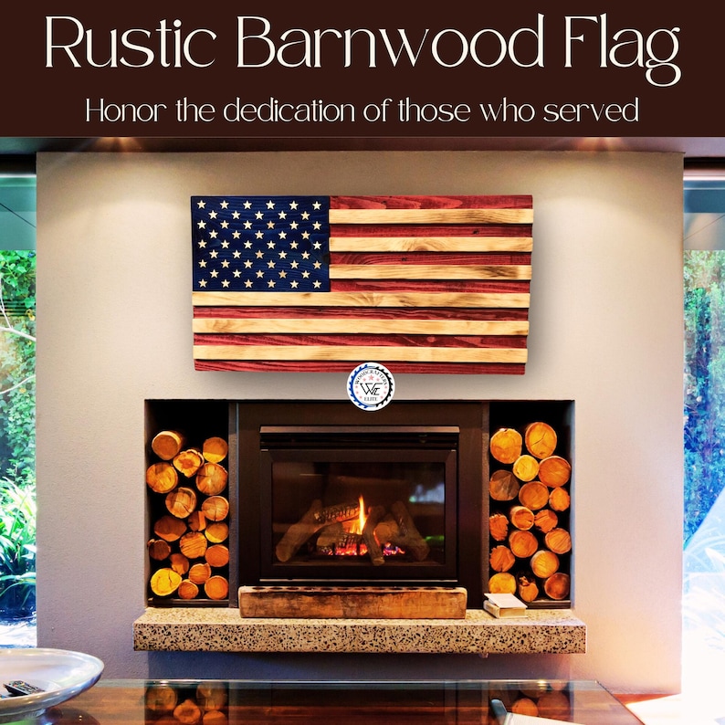 Rustic American Flag Wooden Patriotic Wall Art Decor Distressed ...