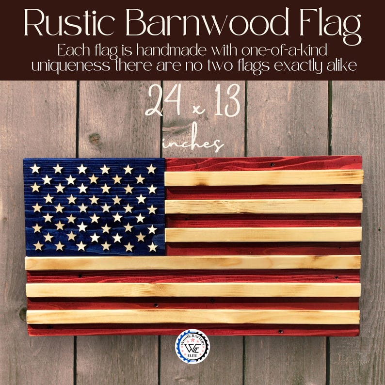 Rustic American Flag Wooden Patriotic Wall Art Decor Distressed ...
