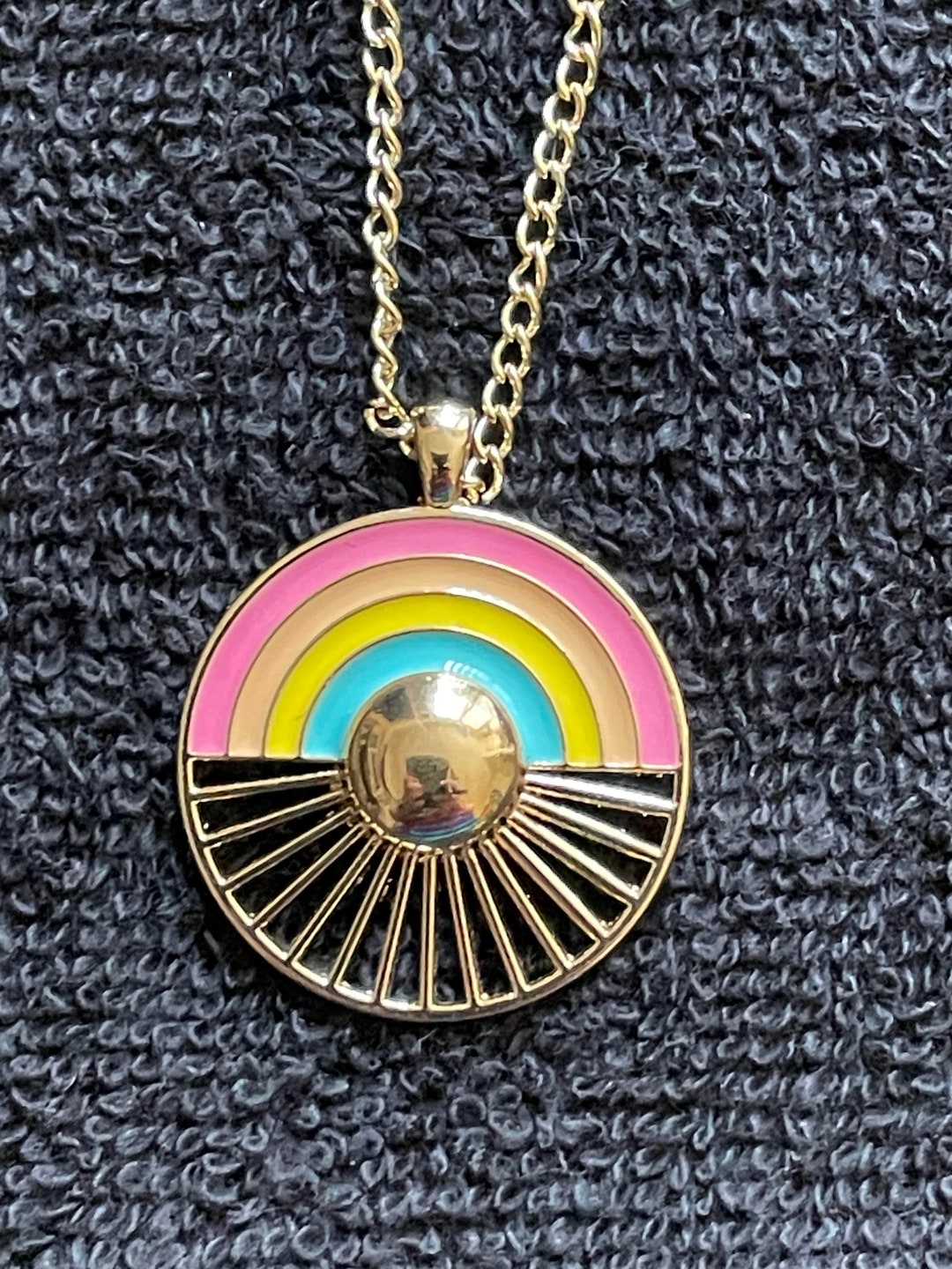 Gold Chain With Rainbow Pride Pendant Magnetic Clasp 18" - Etsy